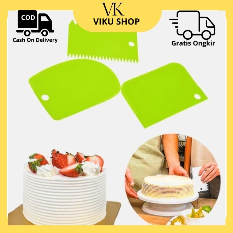 Jual Scraper Pemotong Adonan Kue Roti Dekorasi Hiasan Merapikan Butter ...