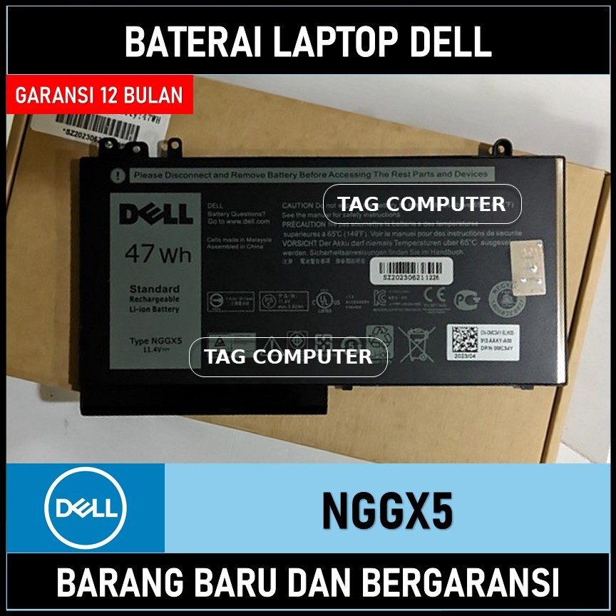 Jual BATERAI LAPTOP DELL LATITUDE E5270 E5470 E5570 M3510 SERIES NGGX5 ...