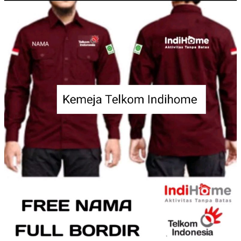 Jual big size kemeja TELKOM INDIHOME seragam TELKOM baju kerja TELKOM ...