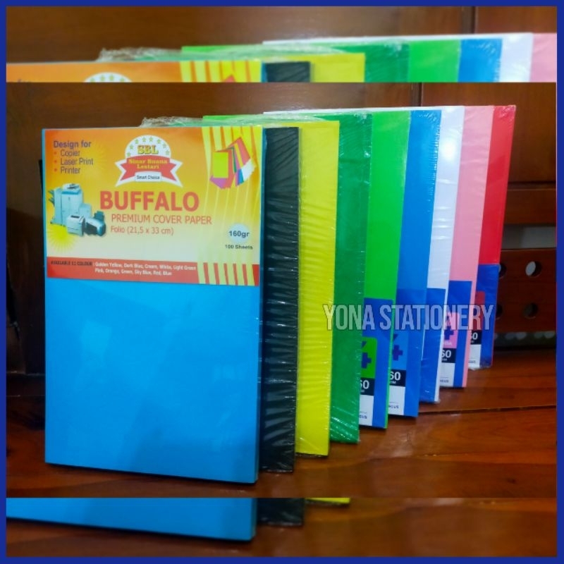 Jual KERTAS BUFALO WARNA / Cover Sampul Jilid Bufalo Buffalo BC Folio ...