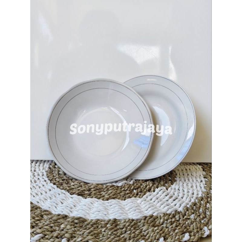 Jual [6pcs]Piring List Emas 20cm 8inch | Piring makan Keramik | piring ...