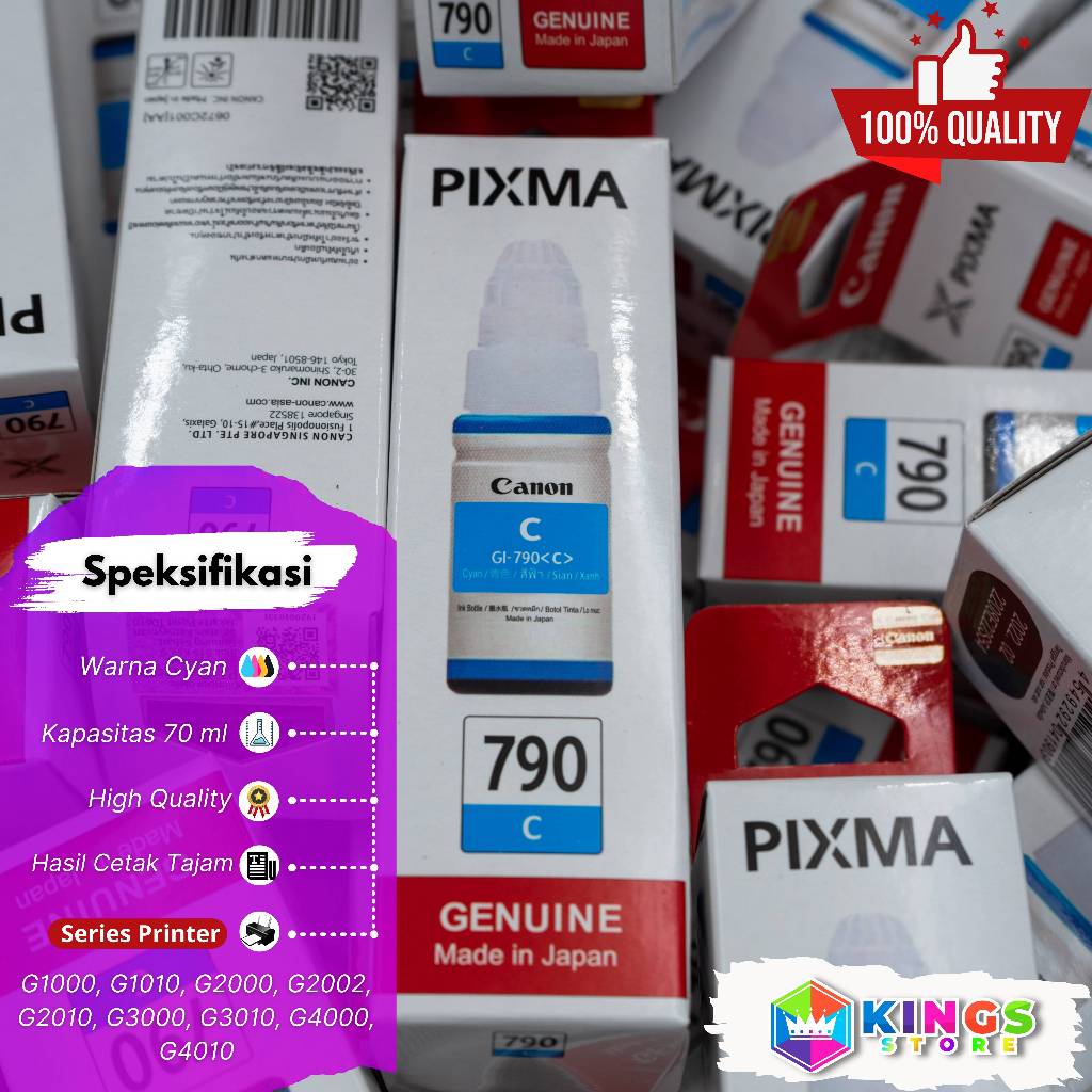 Jual Tinta Canon GI 790 PREMIUM Untuk Printer G1000 | G2000 | G3000 ...