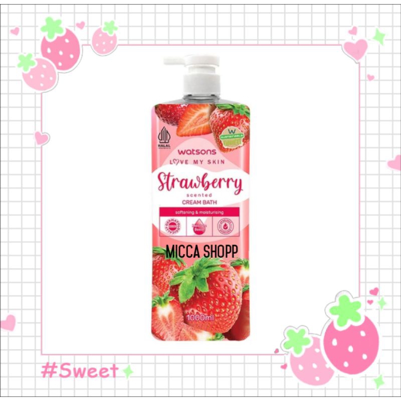 Jual SABUN MANDI WATSONS STRAWBERRY 1 LITER / SABUN MANDI 1 liter ...