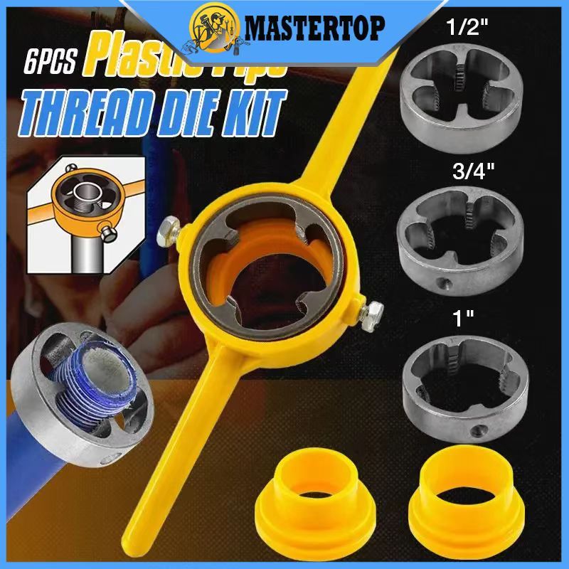 Jual 6Pcs/Set Pipe M10 Threading Tool PVC Thread Maker 1/2 3/4 1 Inch ...