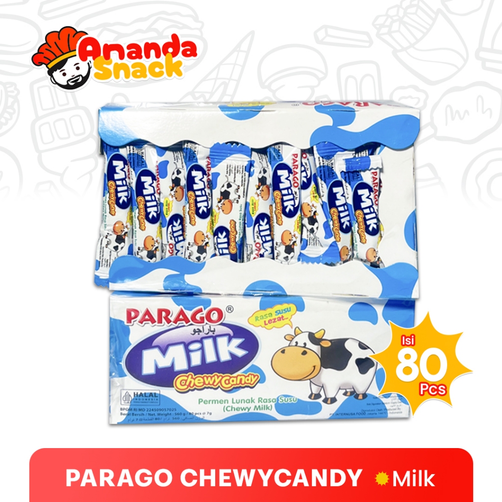Jual Parago Milk Chewy Candy - Permen Lunak Rasa Susu 1 Box isi 80 Pcs ...