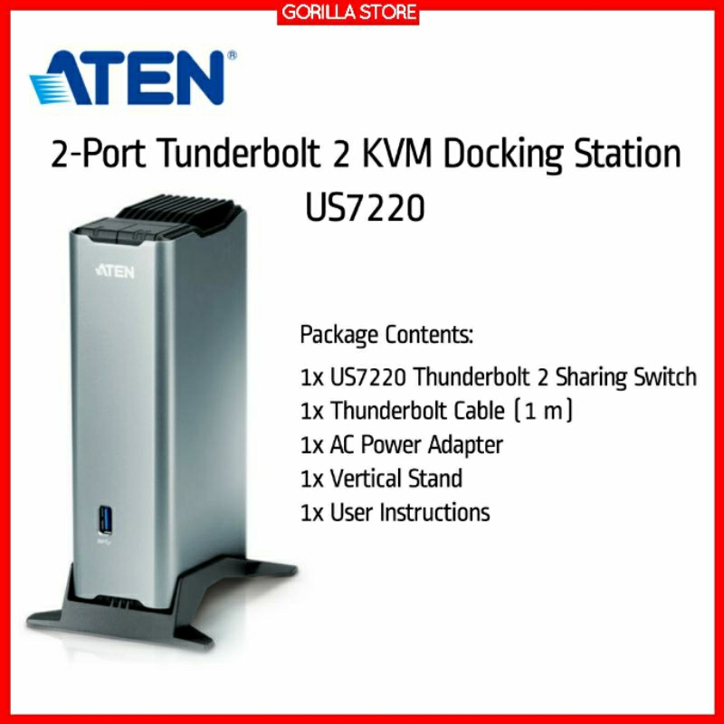 Jual ATEN 2-Port Thunderbolt 2 KVM Docking Station US7220 | Shopee ...