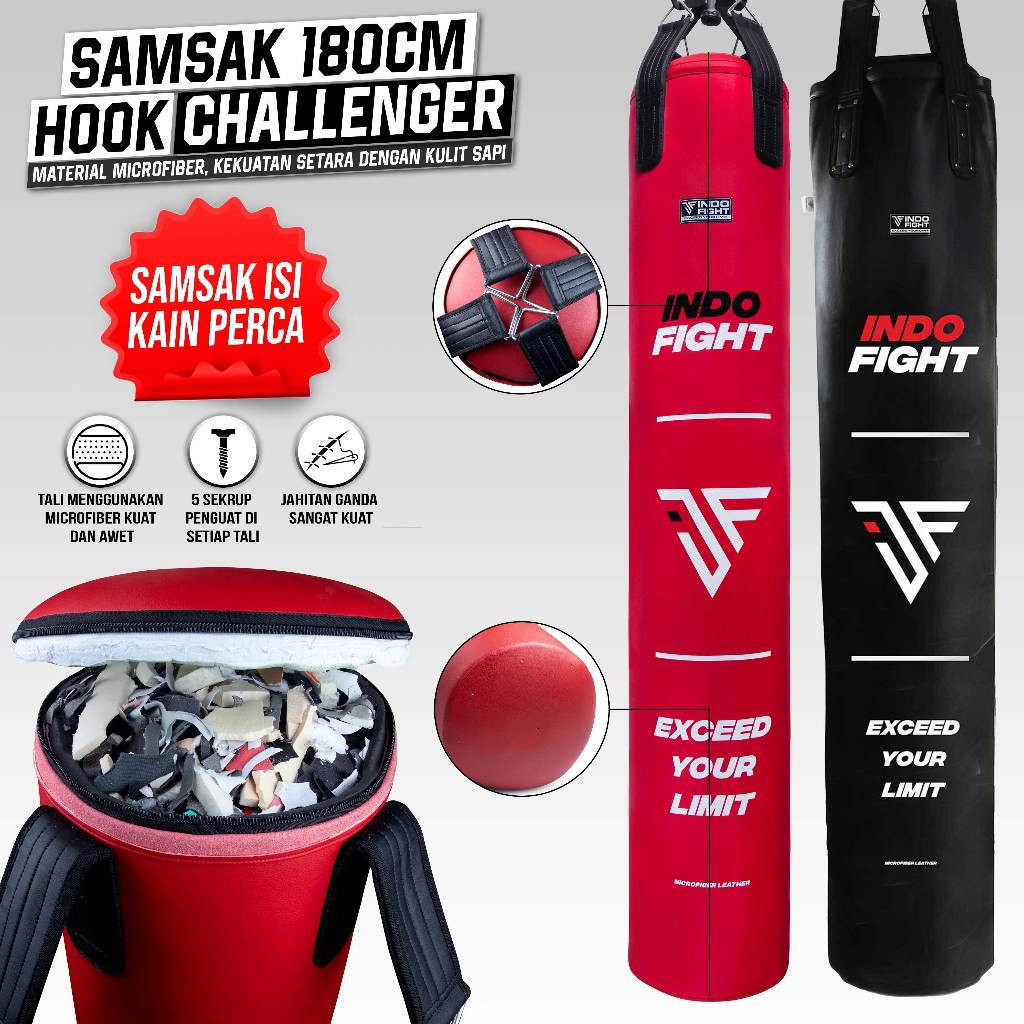 Jual Samsak Gantung + Isi, Sansak Tinju Muaythai Indofight 180cm ...