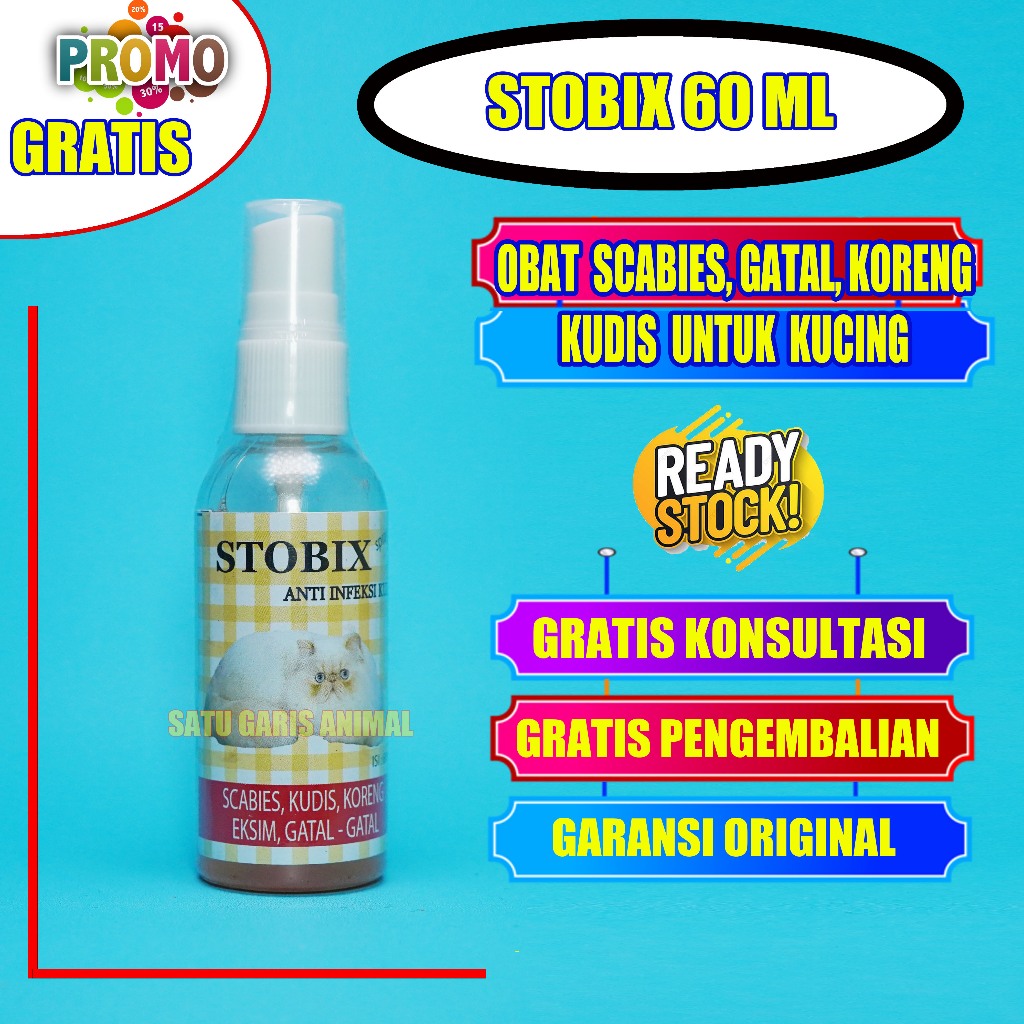 Jual AMPUH OBAT JAMUR KORENG LUKA GATAL SCABIES KUCING STOBIX SPRAY 60 ...