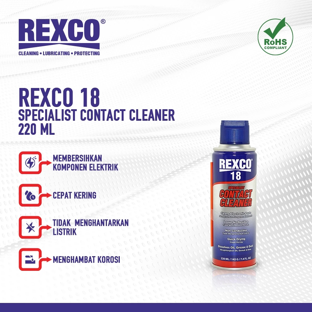 Jual Rexco 18 220ML Contact Cleaner / Cairan Pembersih Panel Elektrik ...