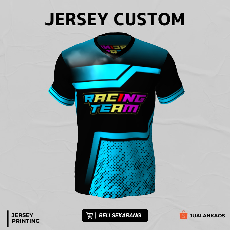 Jual Kaos Jersey Racing Hitam Biru Motif Titik-Titik 1 - Jersey Custom ...