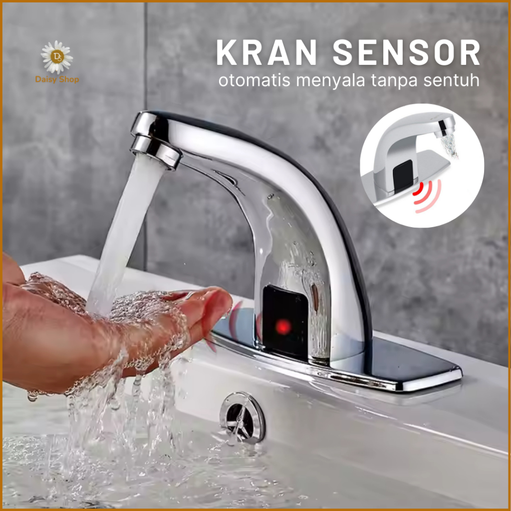 Jual (DS) Kran Air Sensor Otomatis Stainless / Touchless Sink Faucet ...