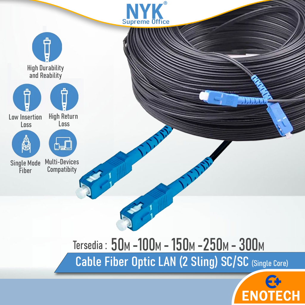 Jual NYK Kabel Fiber Optic 50M SC To SC Single Core / Kabel FO 50M ...