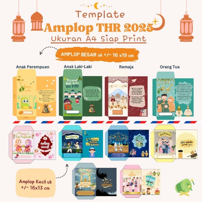 Jual Template Amlop Thr 2025 PDF Ukuran A4 Siap Print Cetak Desain ...
