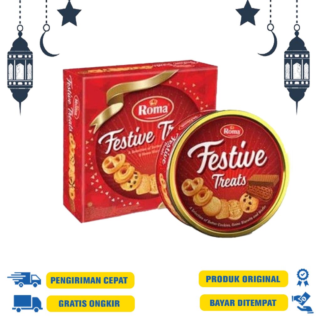 Jual ROMA FESTIVE TREATS 240 GR | ROMA BISKUIT KALENG FESTIVE | Shopee ...