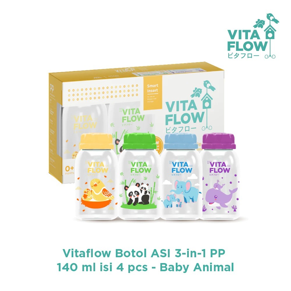 Jual Vitaflow Botol ASI 140ml | Botol ASI 140ml | Vitaflow Breastmilk Storage Bottle 140ml ...