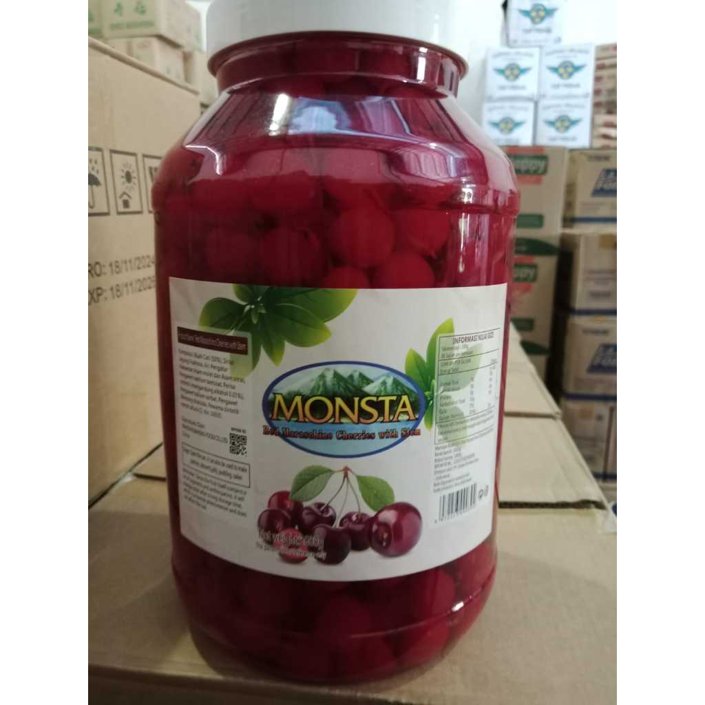 Jual Cherry Tangkai Merah Monsta 3,6 KG - Red cherries Monsta 1 pail ...