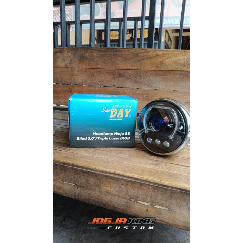 Jual LAMPU DEPAN NINJA SS SET BILED 7 INCH DAY RGB HEADLAMP NINJA R ...