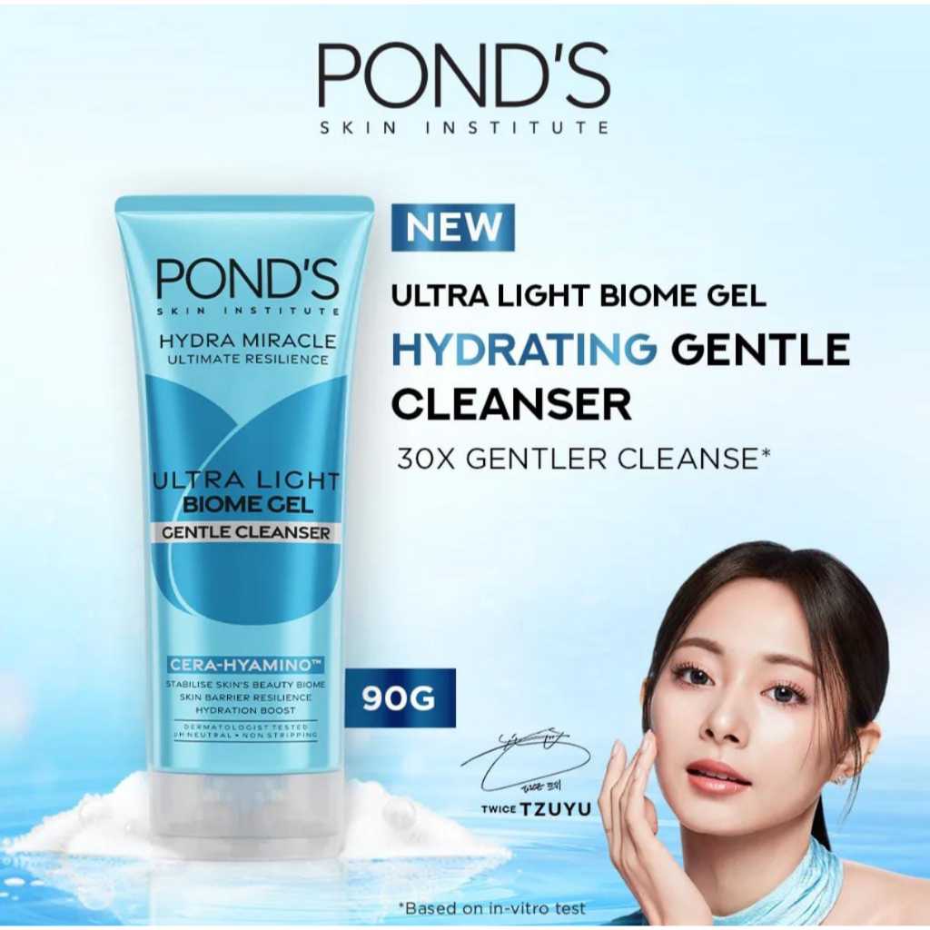 Jual Sabun Cuci Muka Ponds Hydra Miracle Ultra Light Biome Gel Gentle ...
