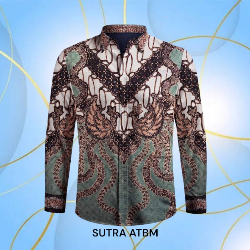 Jual Bahan Batik Tulis Exlusive Sutra ATBM Baron Pola Kemeja KDX27 ...