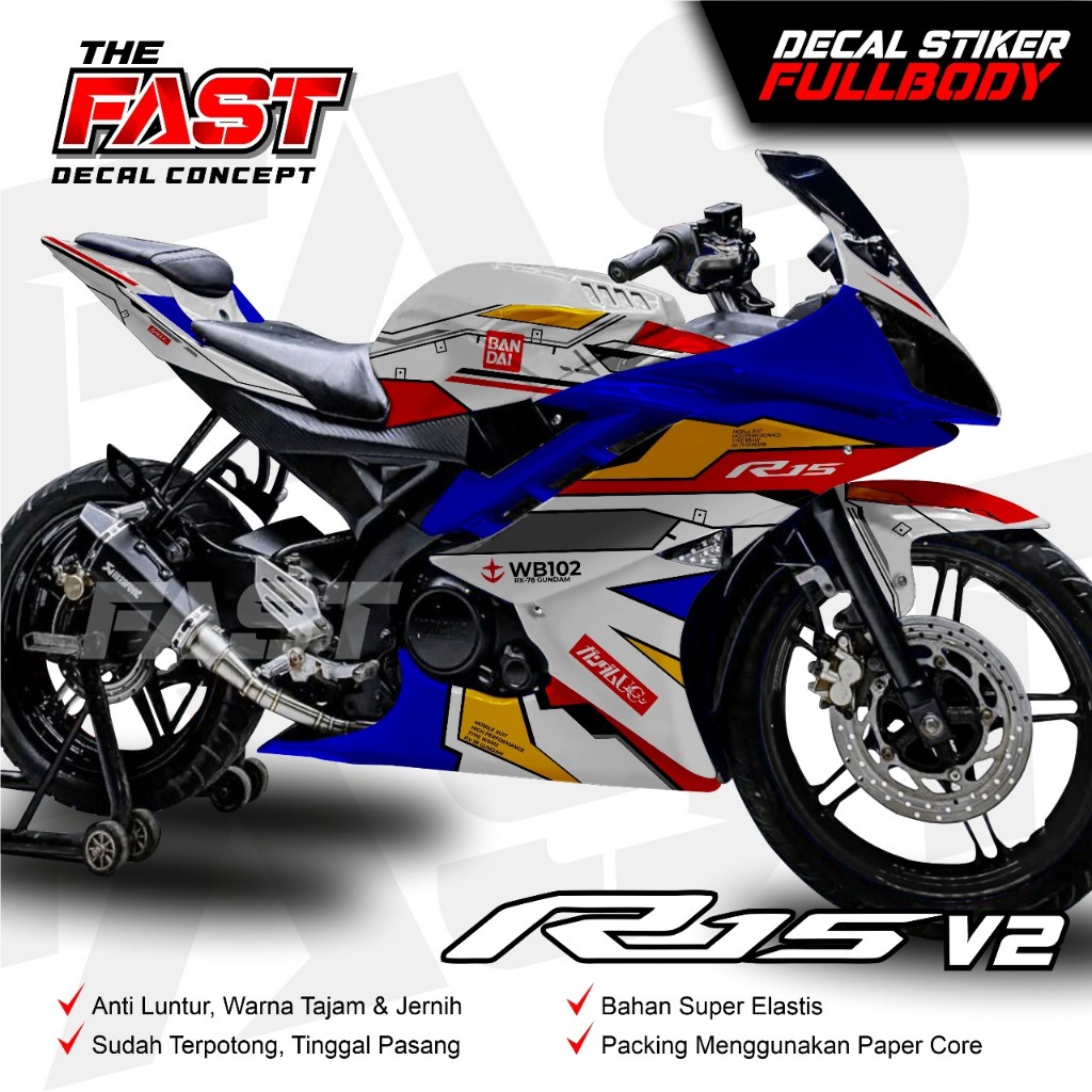 Jual Decal Yamaha R15 V2 Full Body Stiker R15 V2 Full Body Racing ...