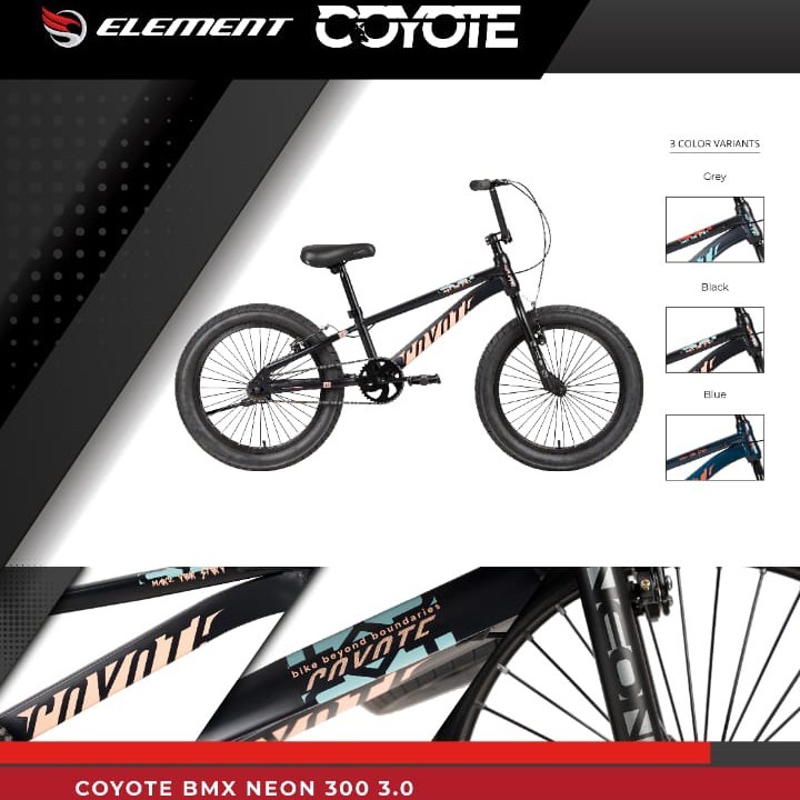 Jual SEPEDA ANAK BMX 20 ELEMENT COYOTE NEON 300 BAN 3.0 BAN BESAR JUMBO | Shopee Indonesia