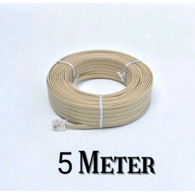 Jual KABEL LINE TELEPON Isi 4 + RJ11 (5Meter) | Shopee Indonesia
