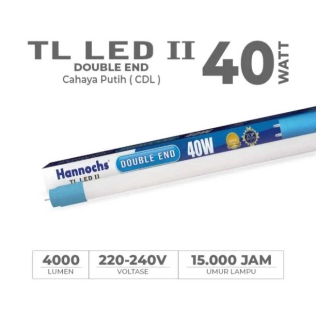 Jual [ISI 25PCS] Hannochs TL T8 LED II Double End 40W 40 W 40 WATT 40WATT 120CM - Putih ...