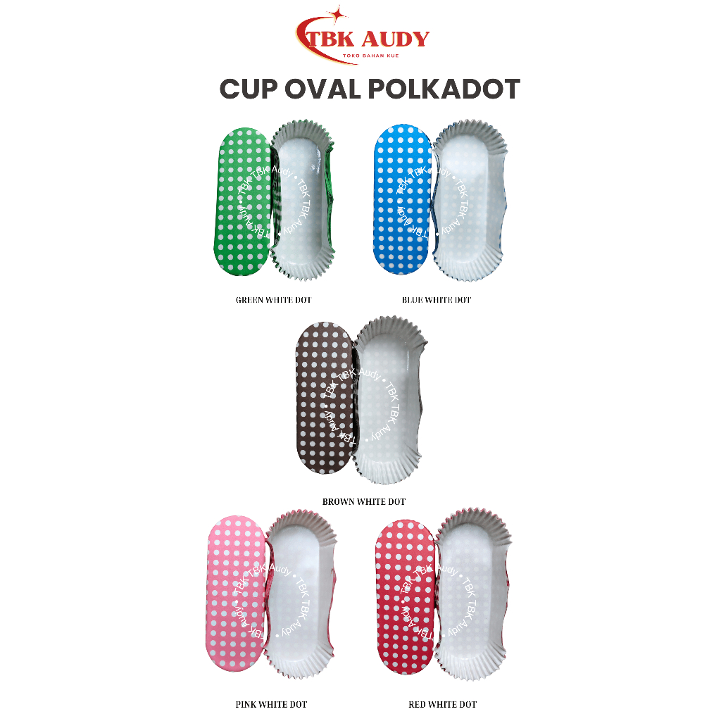 Jual CUP ROTI OVAL MOTIF POLKADOT ISI 200 PCS | Shopee Indonesia