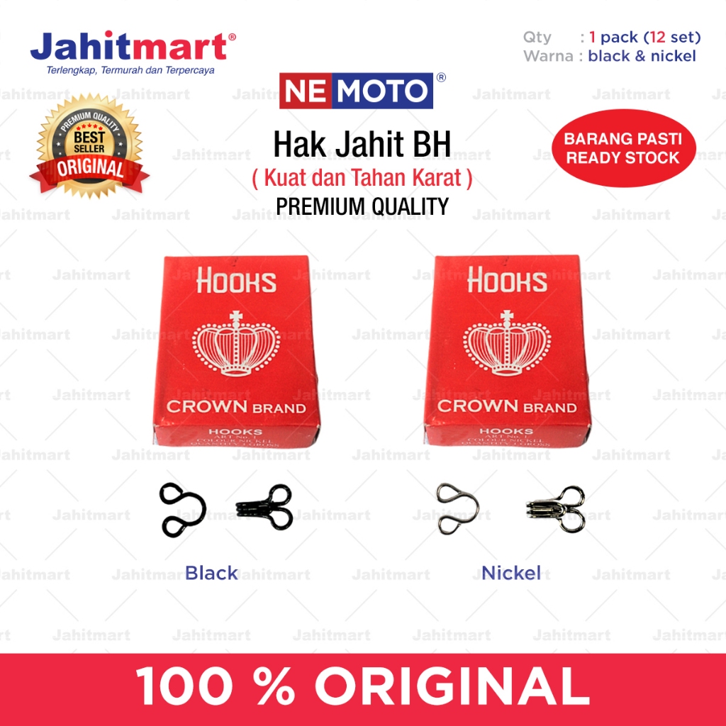 Jual Hak Kait Bra CROWN (Isi 12set) /Bungkus | Shopee Indonesia