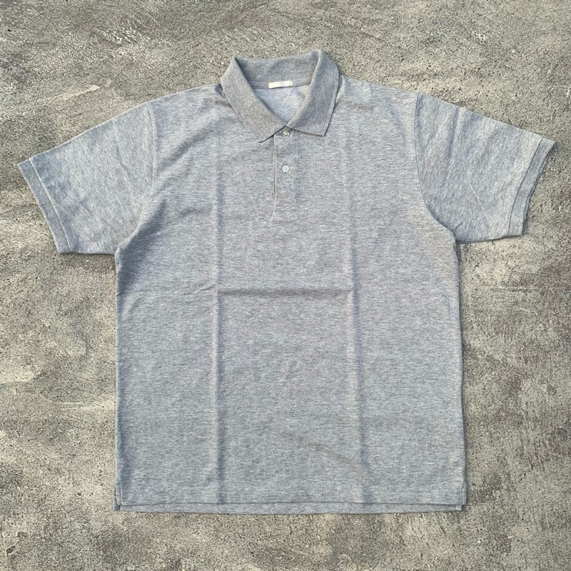 Jual GU Polo Shirt Grey L | Shopee Indonesia