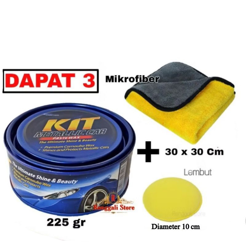 Jual PASTI ORI-Paket Kit Kaleng Wax Metallic 225 gr/Busa Aplikator ...