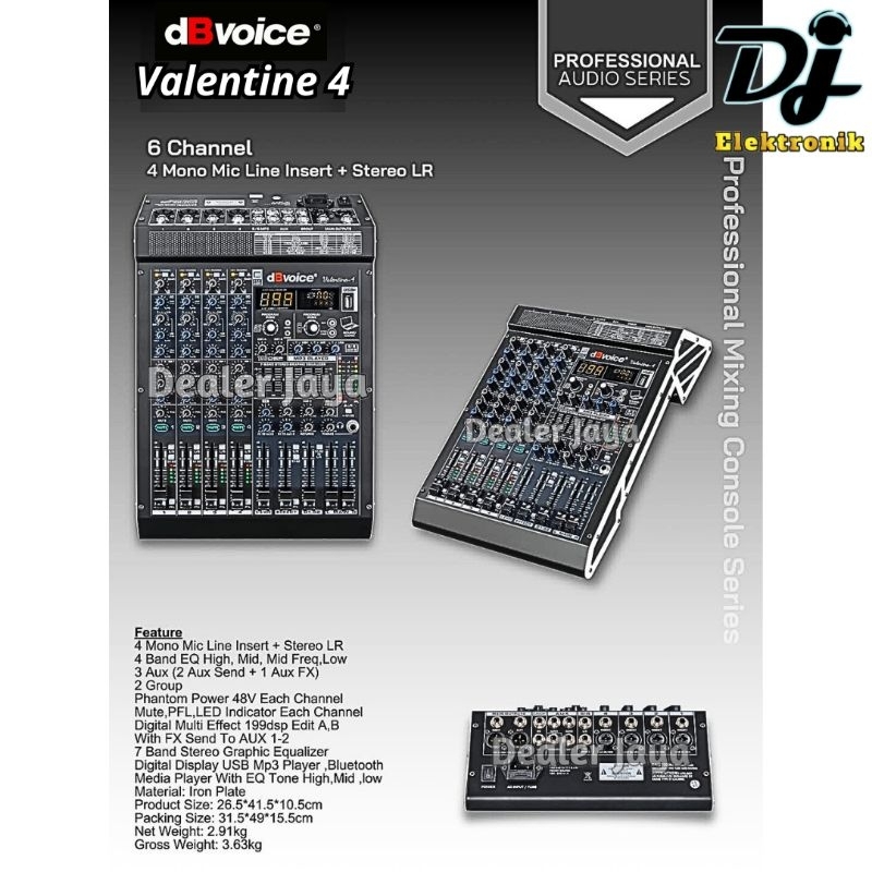 Jual Mixer Analog DB Voice VALENTINE 4 / VALENTINE4 - 6 channel ...