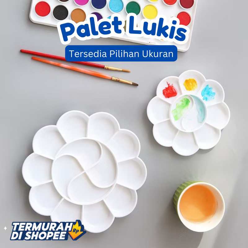 Jual PALET LUKIS bunga/ palet cat air/ Piring Cat Air / Palet Palette ...