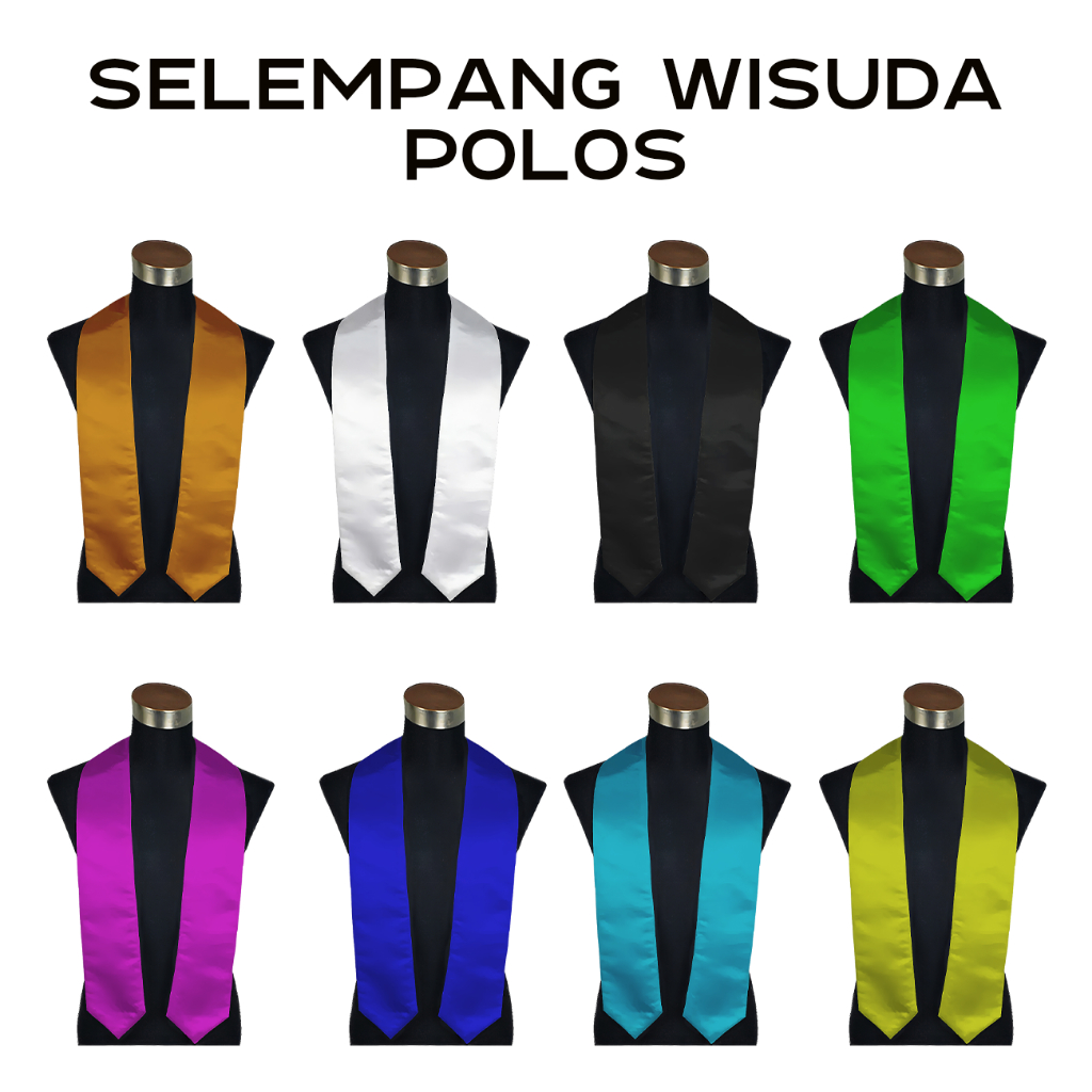 Jual Nazhifa Printing - Selempang wisuda, Syal kelulusan, Warna polos ...