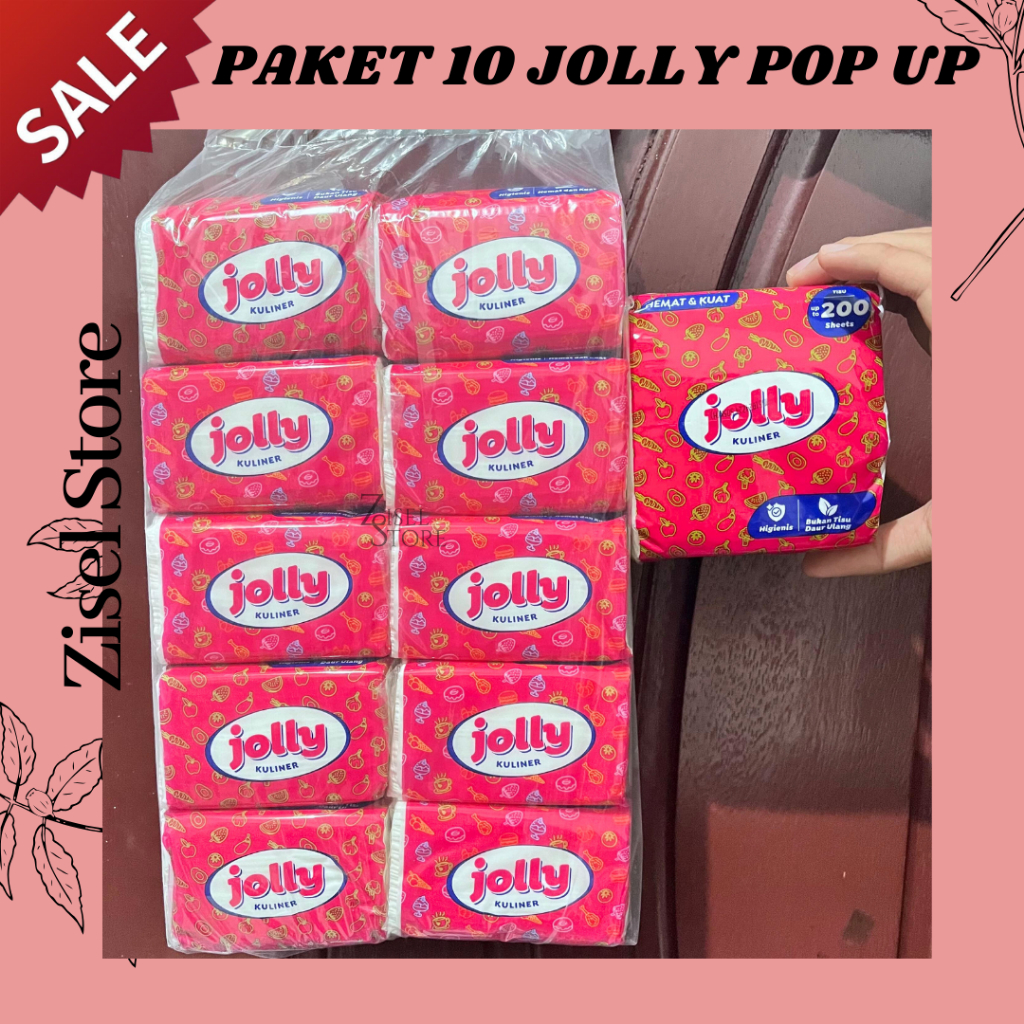 Jual PAKET 10 PACK TISSUE JOLLY POP UP 200SHEETS JOLLY POPUP 200 SHEETS ...