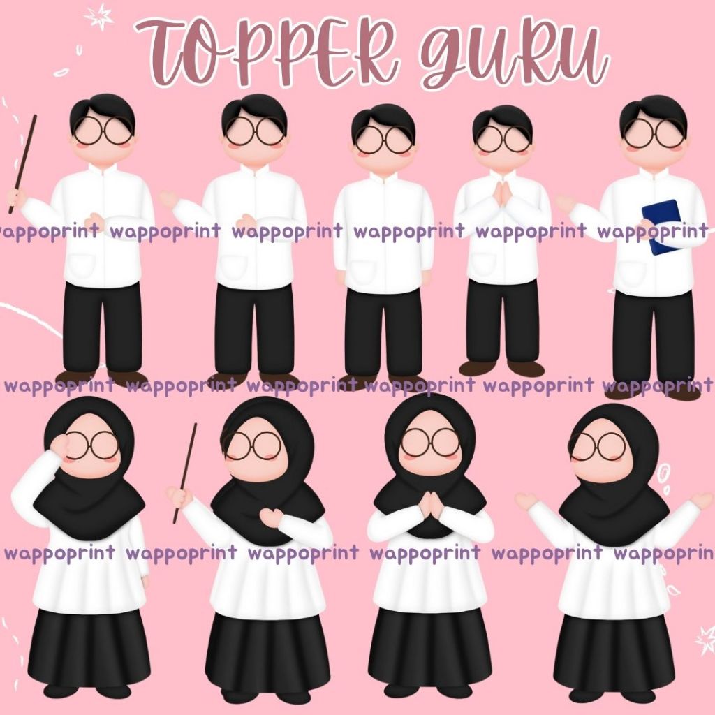 Jual TOPPER GURU PDH / Topper Guru Untuk Buket / Topper Murah Teacher ...