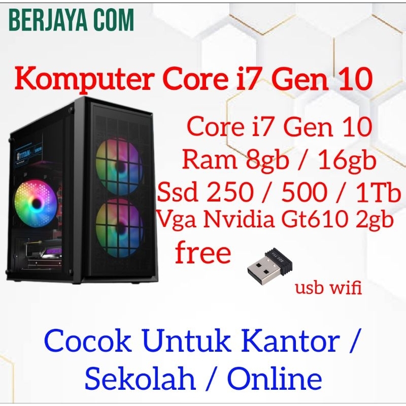 Jual Core i7 Gen 10 - 16gb Ram - 1tb Ssd - Pc Rakitan / Komputer Server ...