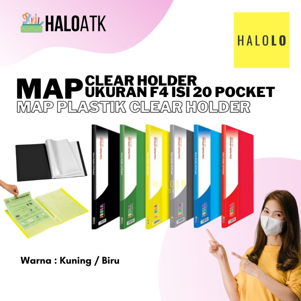 Jual Map Clear Holder F4 Dokumen Keeper Clear Holder Isi 20 Pocket ...
