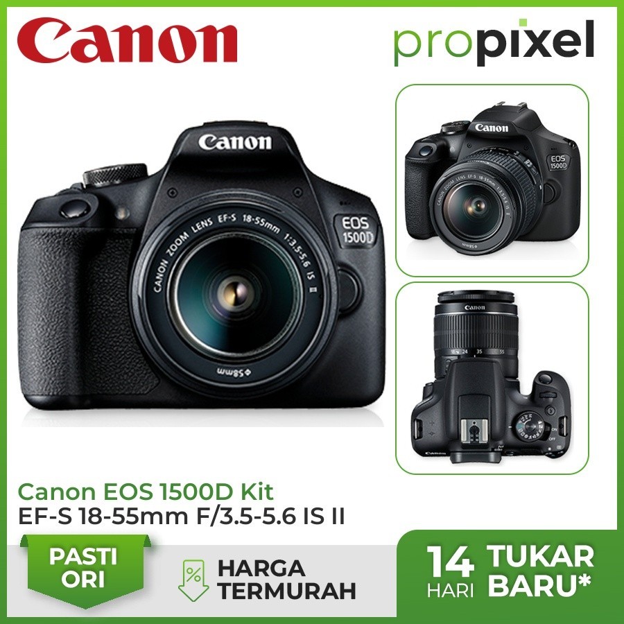 Jual Canon EOS 1500D Kit EF-S 18-55mm F/3.5-5.6 IS II Garansi Resmi | Shopee Indonesia