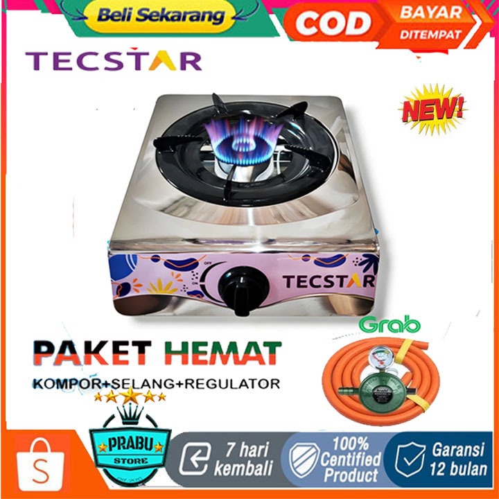 Jual TECSTAR Paket Hemat Kompor + Selang+ Regulator Kompor Gas 1 Tungku ...