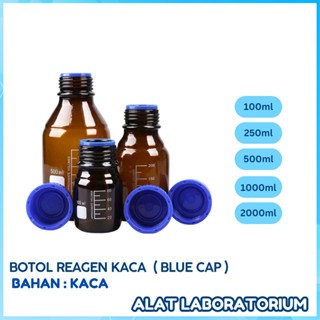Jual BOTOL REAGEN KACA TUTUP BIRU ( BLUE CAP ) - AMBER 1000ml | Shopee ...