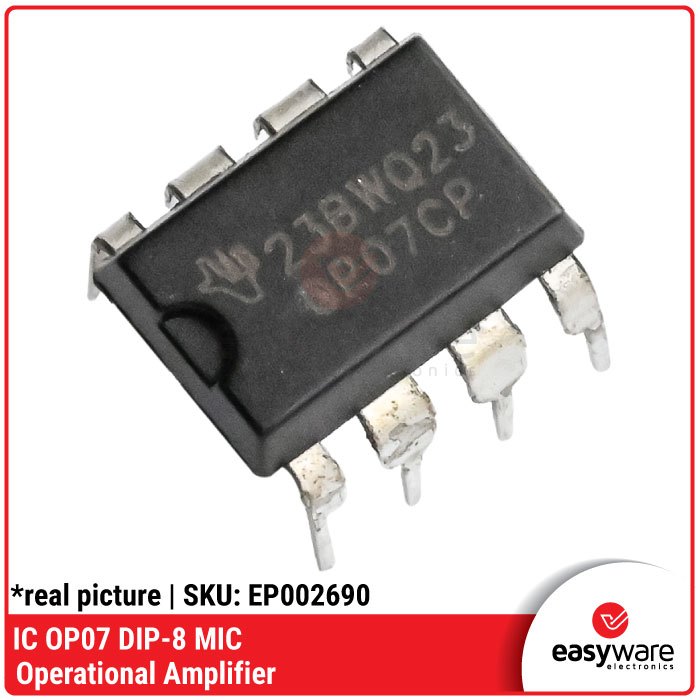 Jual IC OPAMP OP07 DIP-8 OP07CN OP07 DIP8 Single channel Operational Amplifier | Shopee Indonesia