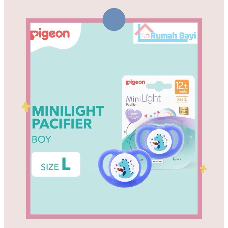 Jual PIGEON Minilight Pacifier L Size Boy (Blister) | Shopee Indonesia