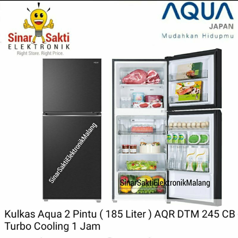 Jual Kulkas Aqua 2 pintu AQR DTM 245 CB 185L 185 Liter AQR DTM245CBP / AQRDTM245CBP / AQR ...