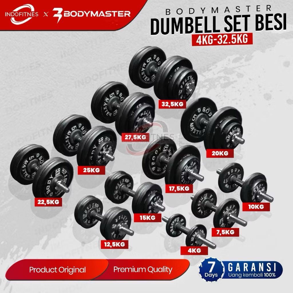 Jual Dumbell set 4KG 7,5KG 10KG 12,5KG 15KG 17,5KG 20KG 22,5KG 25KG 27KG 32,5KG, barbell ...
