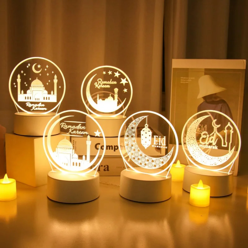 Jual Lampu Hias Meja Akrilik 3D Kaligrafi Ramadan Kareem 3in1 Color ...
