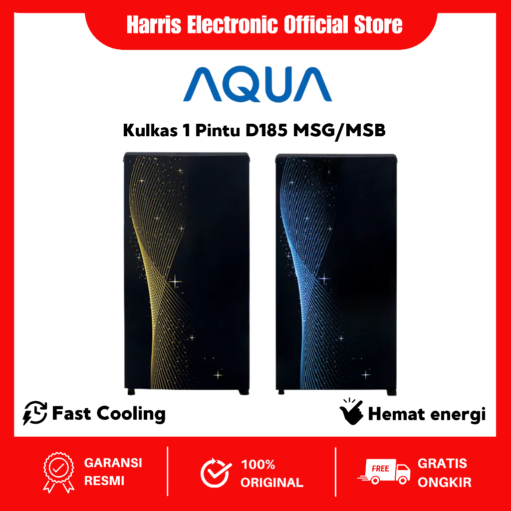 Jual Aqua Japan Kulkas 1 Pintu D185 MSG/MSB Garansi Resmi 7 Tahun ...