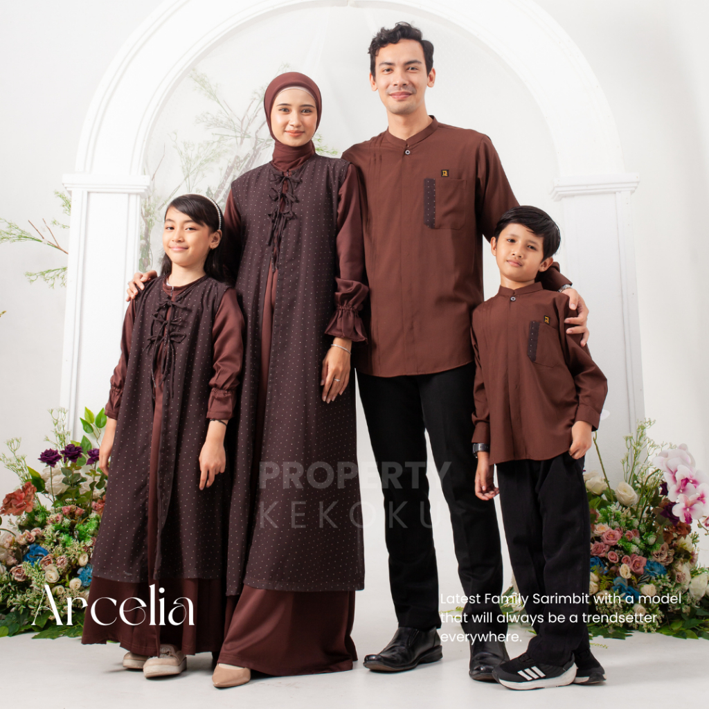 Jual Baju Sarimbit Lebaran 2025 Arcelia Series ( Coklat Mahogany ...