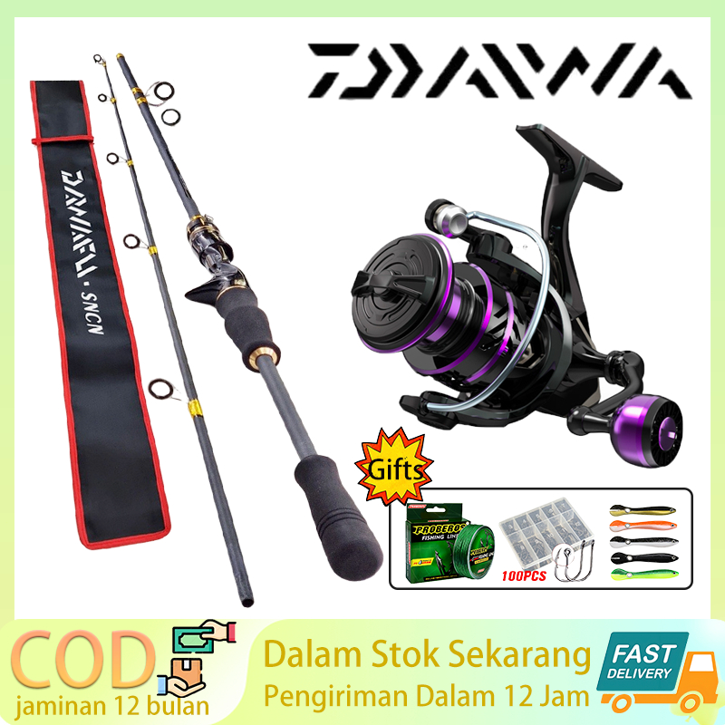 Jual 【Beli 1 Gratis 4】DAIWA Pancing 1 set Fishing reel Spinning reel+PancingTetapkan Penawaran ...
