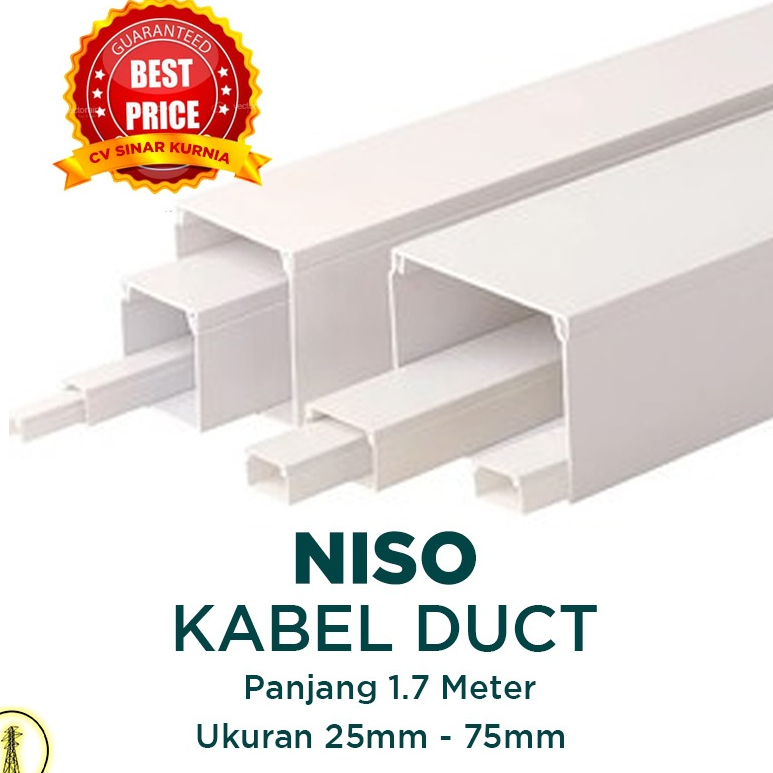 Jual NISO Ducting / Kabel Duct / Pelindung kabel / Wiring Cable Duct PVC ukuran 25mm - 75mm ...